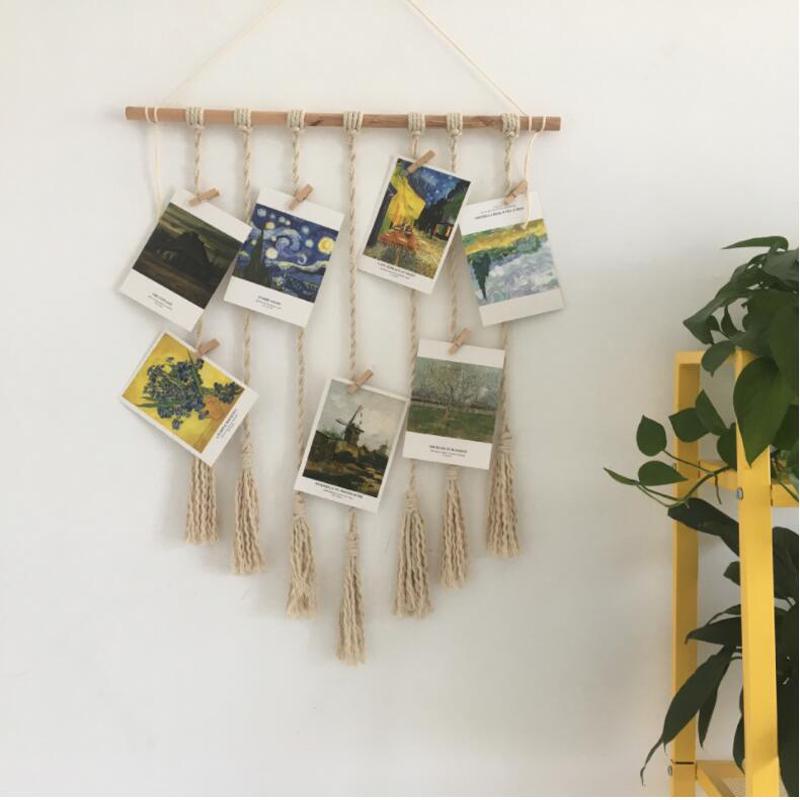 Wall Hanging Handwoven Bohemian Cotton Rope Tapestry Decorative Wall Po ...