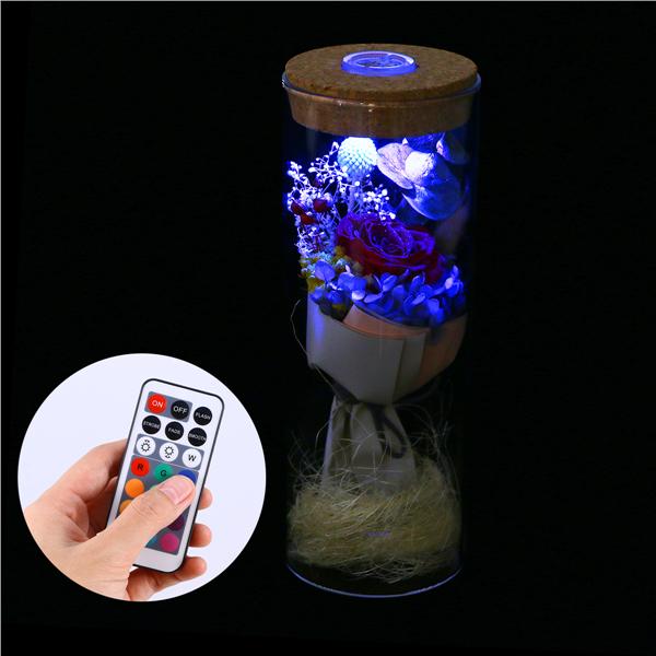 Buy Preserved Fresh Flowers Remote Controlled RGB LED Lights Immortal ...
