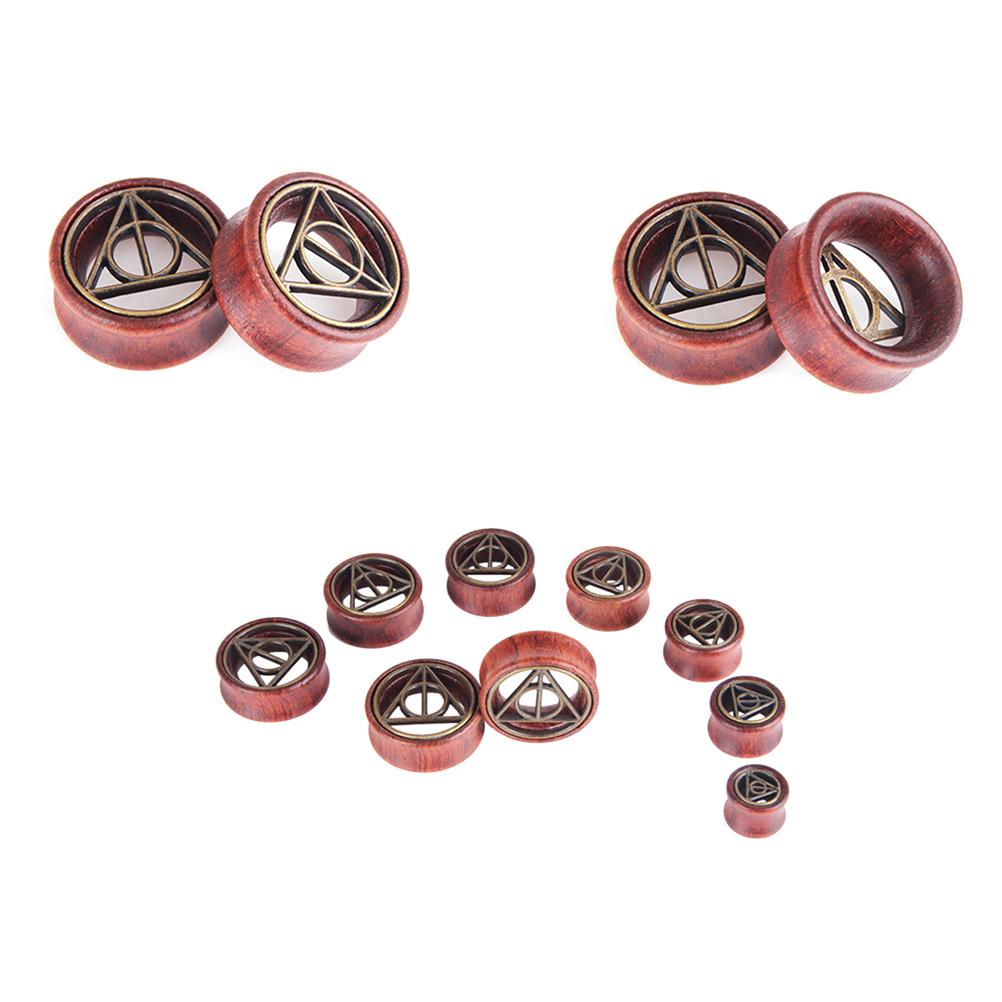 Buy 2 Pcs Flesh Tunnels Ear Plugs Cool Alloy Vintage Wood Body Jewelry ...