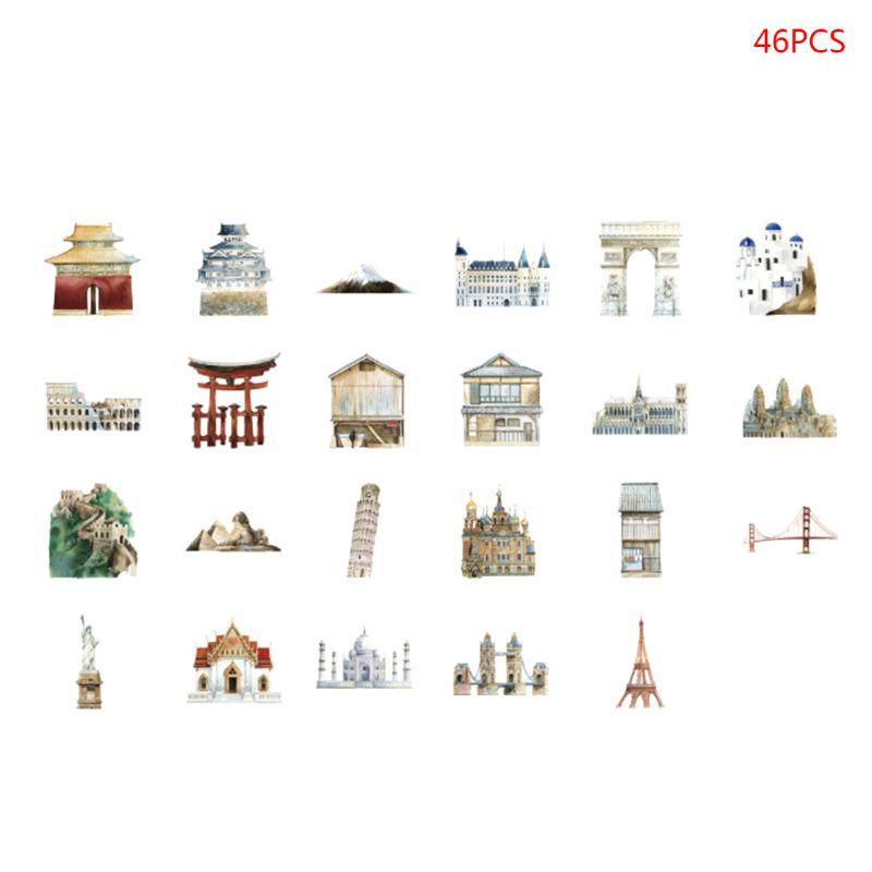 46pcs Building Stationery Stickers Sealing Label Sticker DIY ...