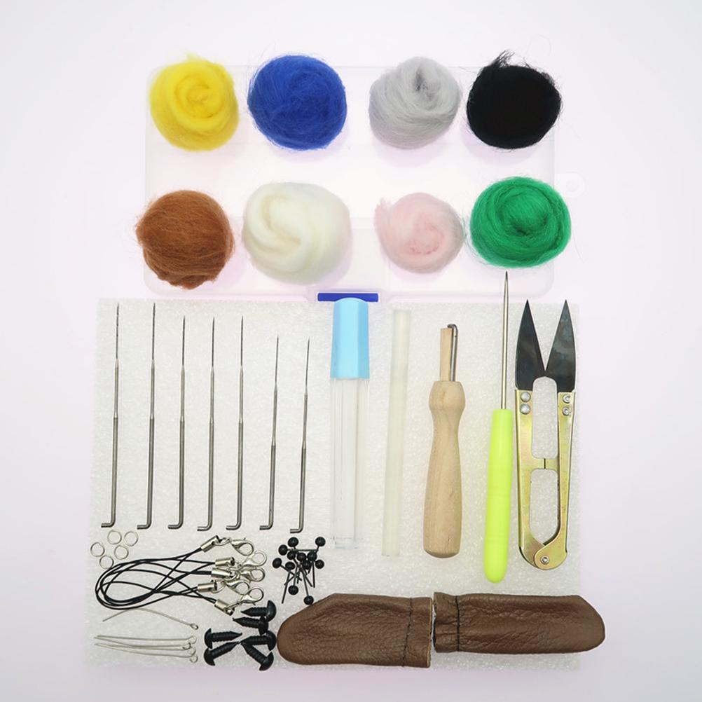Buy 50pcs Wool Felting Needle Tool Set Mat Starter Kit Wool Roving ...