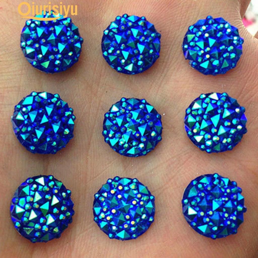 DIY 40Pcs 12mm Round AB Resin Flatback Rhinestones-buy at a low prices ...