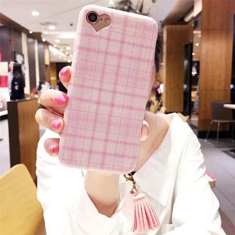 Buy Pink Lattice iPhone Mobile Phone Shell Soft Silicone Five-pointed ...