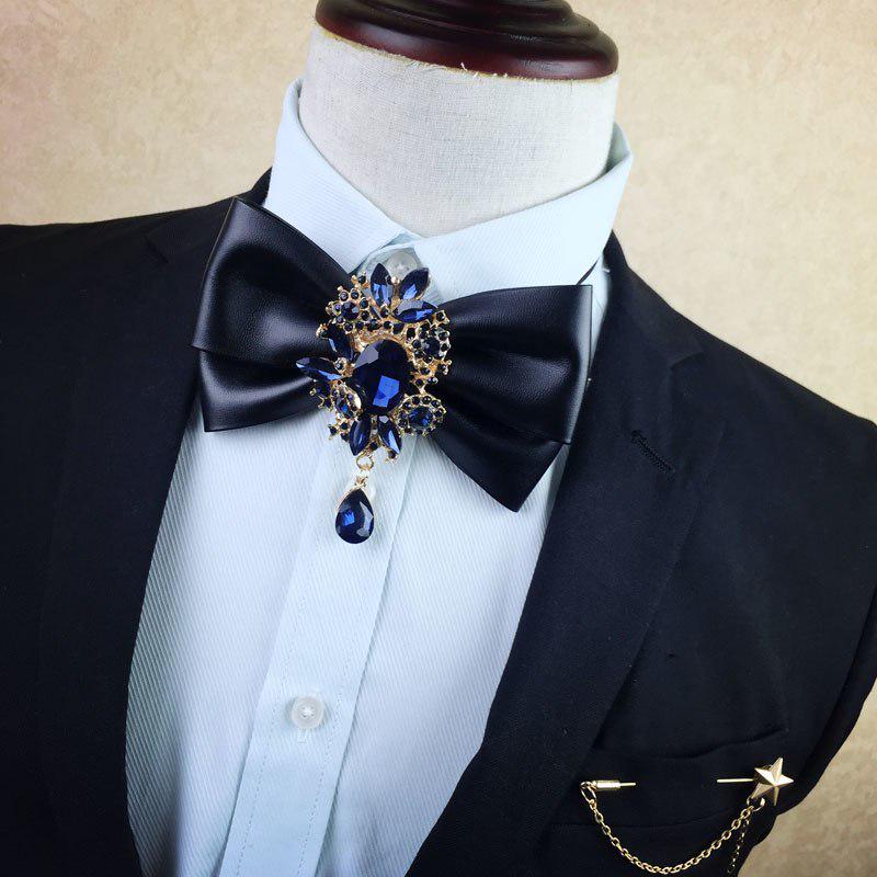 Buy Men Neck Collar Shirt Bow Tie Alloy Rhinestone Crystal Wedding ...
