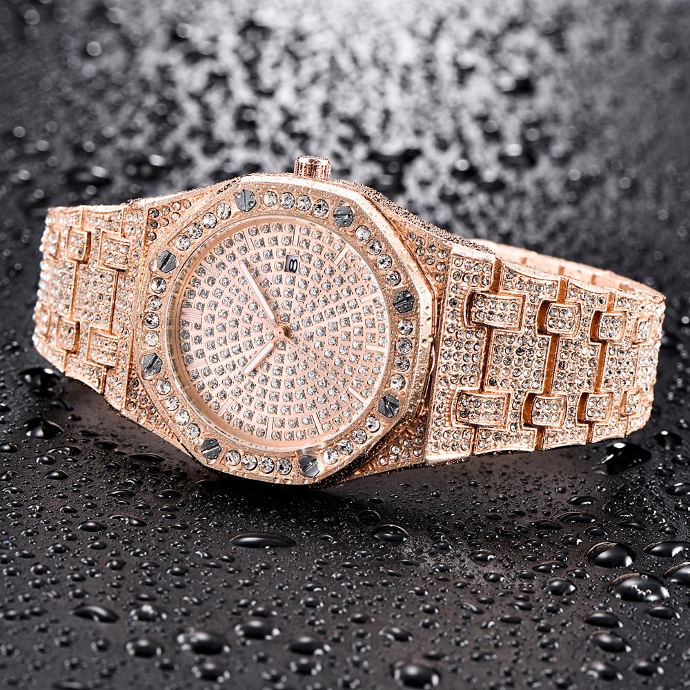 Buy Bling Fully Rhinestone Watches Quartz Iced Out Gold Silver Diamond ...