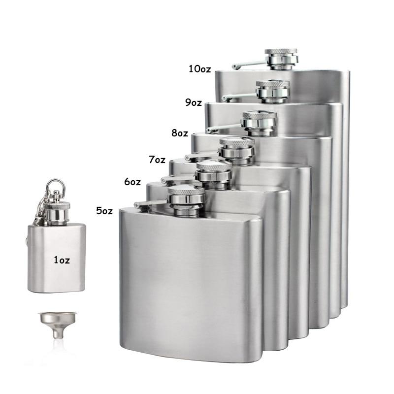 Buy LMETJMA 1 4 5 6 7 8 9 10 oz Stainless Steel Hip Flask with Funnel ...