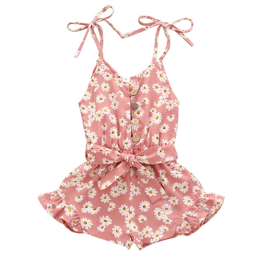Buy Toddler Girl Baby Romper Summer Clothes Floral Straps One Piece ...