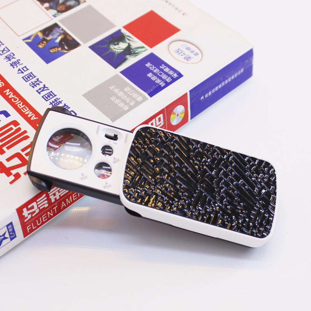 Cheap UV LED 30X 60X 90X Magnifying Glass Foldable Optical Lens Reading ...