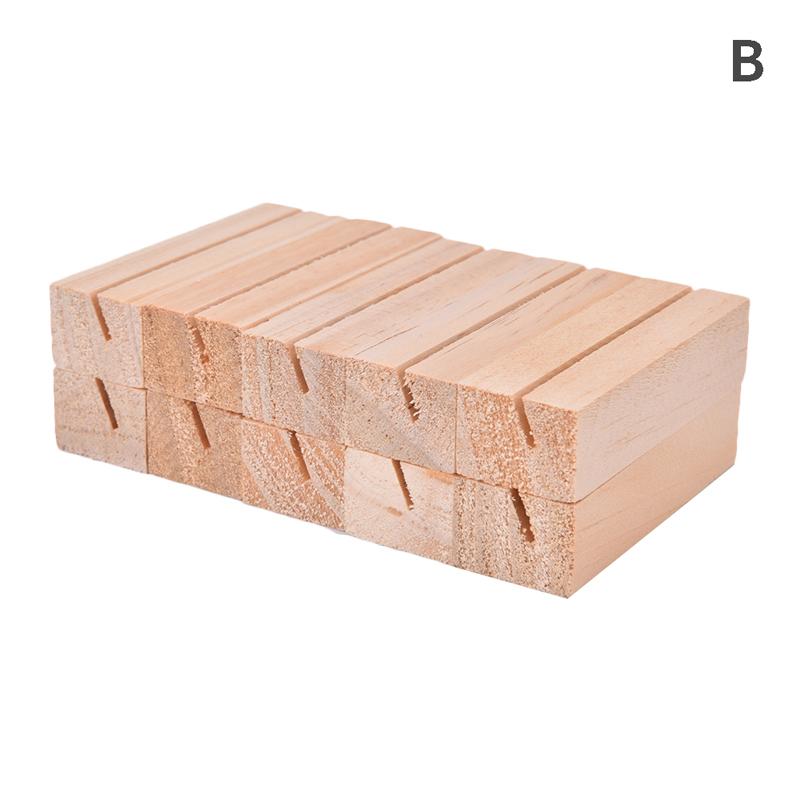 Buy 10Pcs Wooden Po Stand Business Card Holder Rectangle Card Clip ...