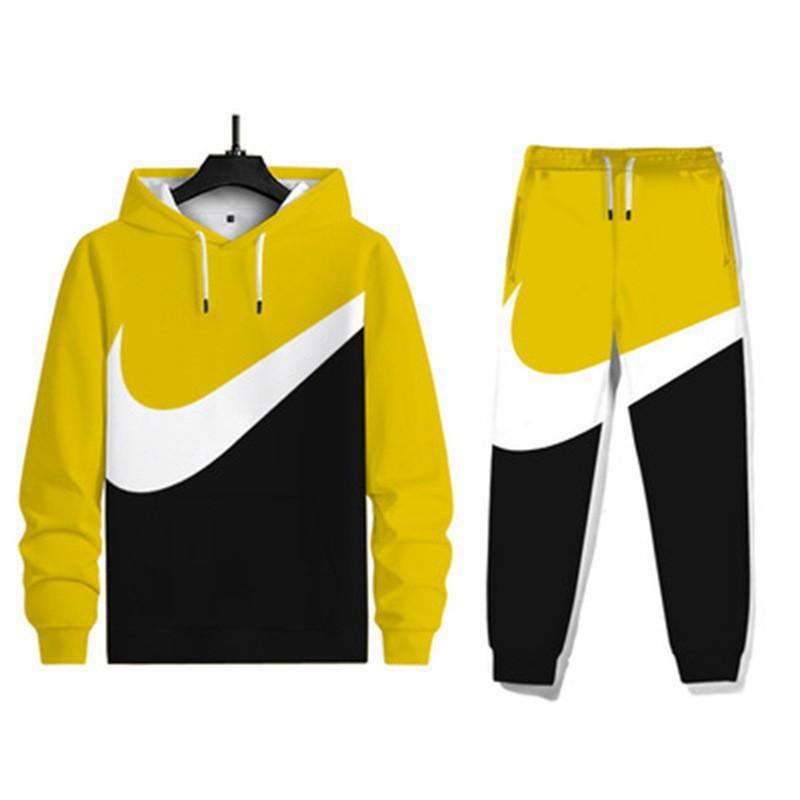 Buy 2022 Spring Autumn New 3D Printing Sports Suit Leisure Training Suit Hooded Drawstring ...