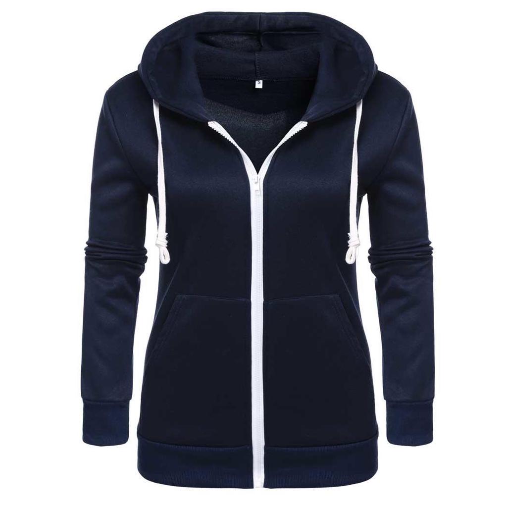 Buy Hoodie casual hooded top large size solid long sleeve o-neck at ...