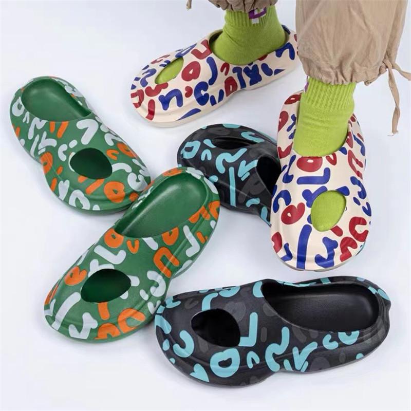 Buy Man Women Graffiti Hole Slipper 2023 New EVA Soft Bottom Couples ...