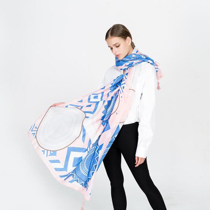 Buy Women's Print Scarf Wraps Shawl Soft Scarves Tippet Bohemia Beach ...