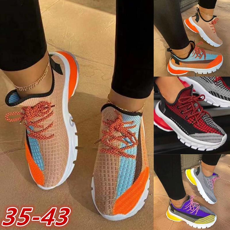 Cheap Womens Color Matching Sneakers Athletic Shoes Mesh Fitness ...