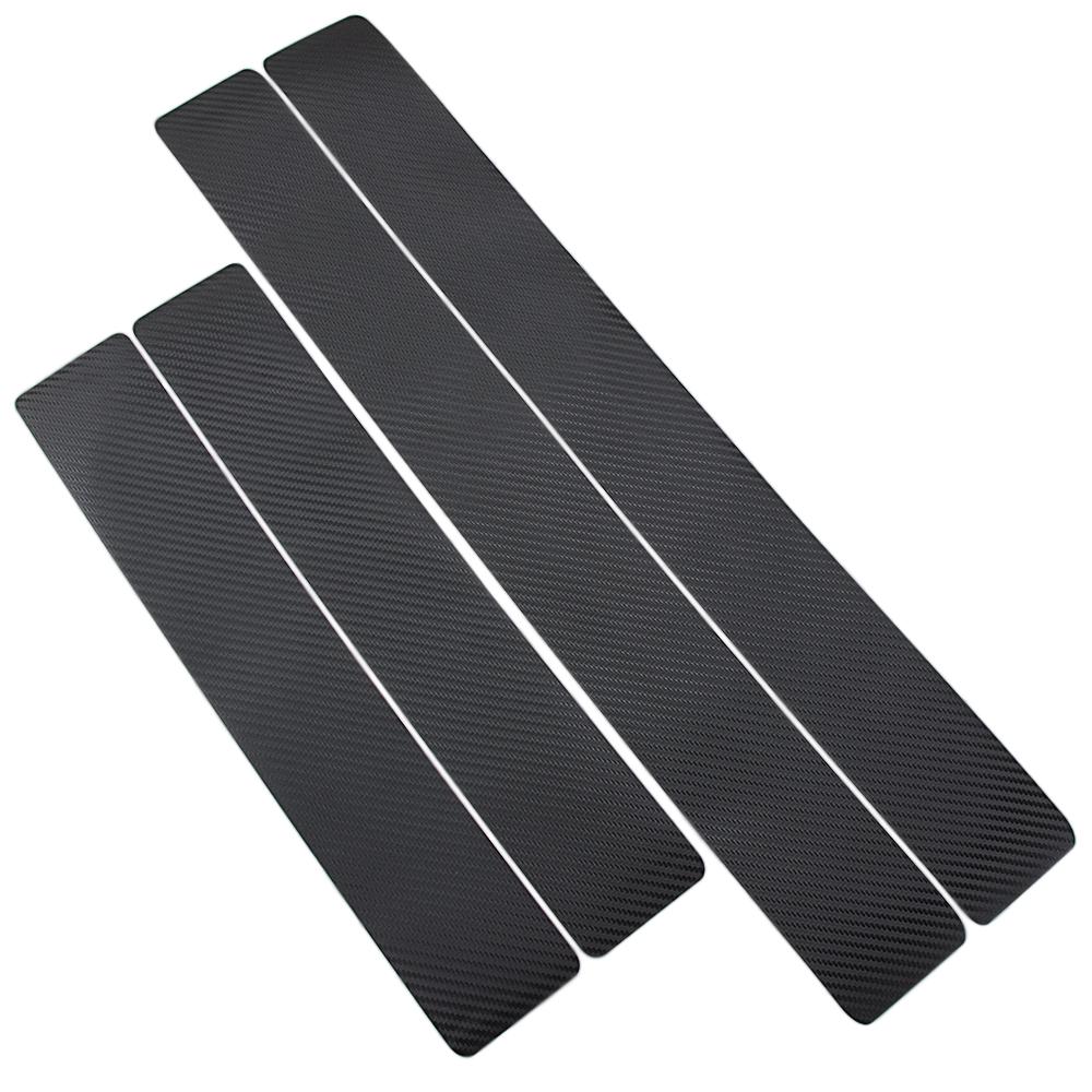 Buy Car Door Pedal Stickers 4pcs Black Carbon Fiber Cover at affordable ...
