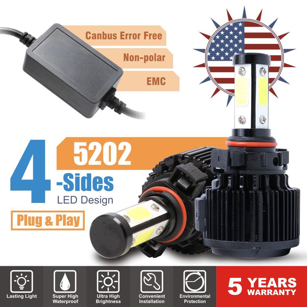 Four-sided Light Emitting 9005/9006/H3/H4/H7/H11/H13 LED Auto Car ...