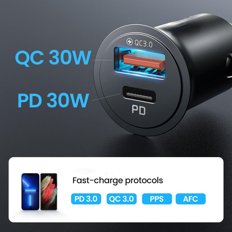 Buy Car Charger Flash Charge PD and USB 20W Charging Head Fast Car ...