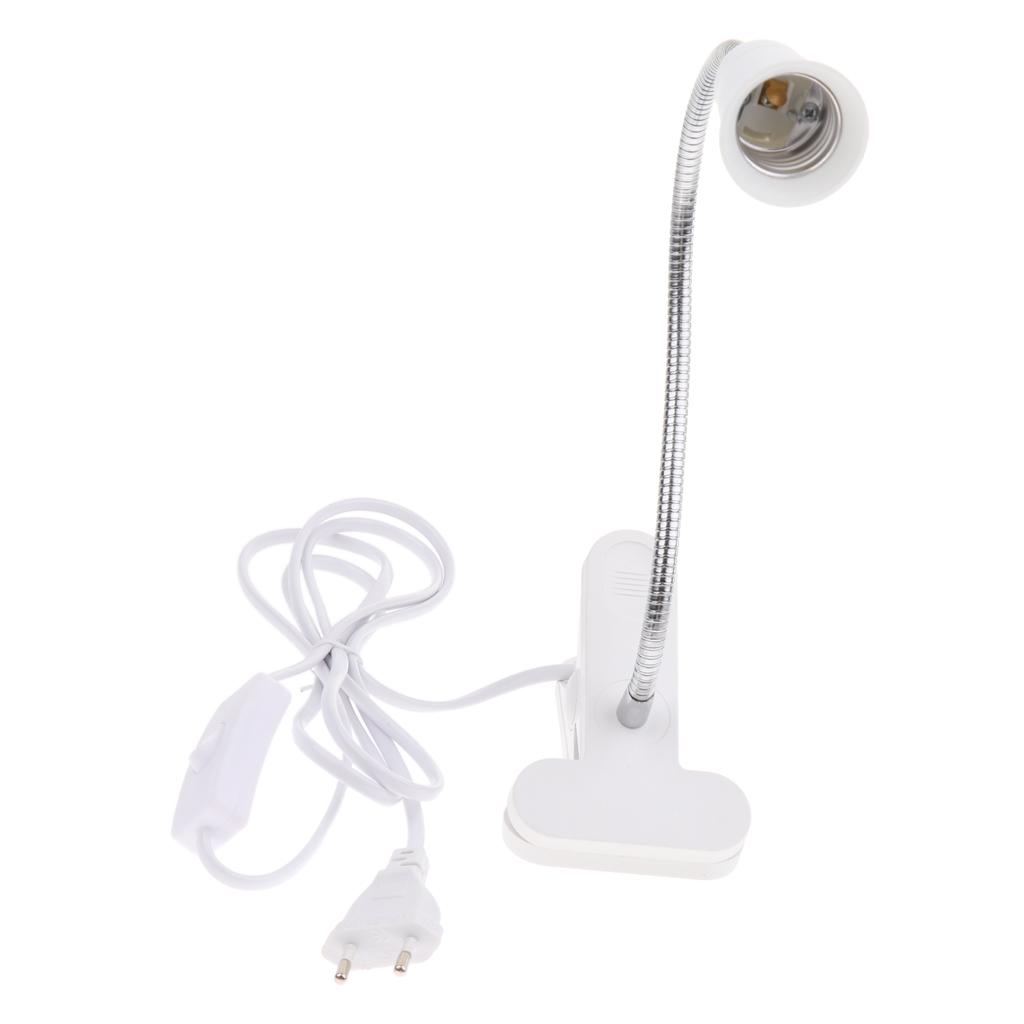 Buy EU Plug E27 Clip On Reading Light Base Desk Lamp Socket White at ...