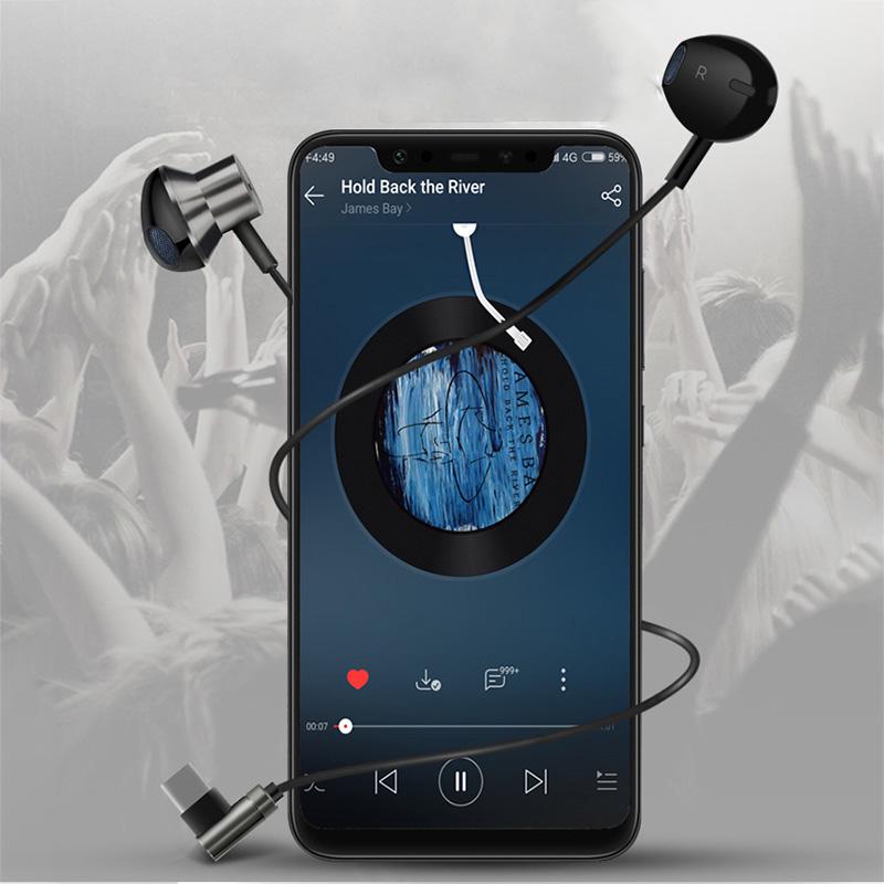 Buy L Shape Usb Type C Game Earphone Deep Bass Hifi Metal In-Ear ...