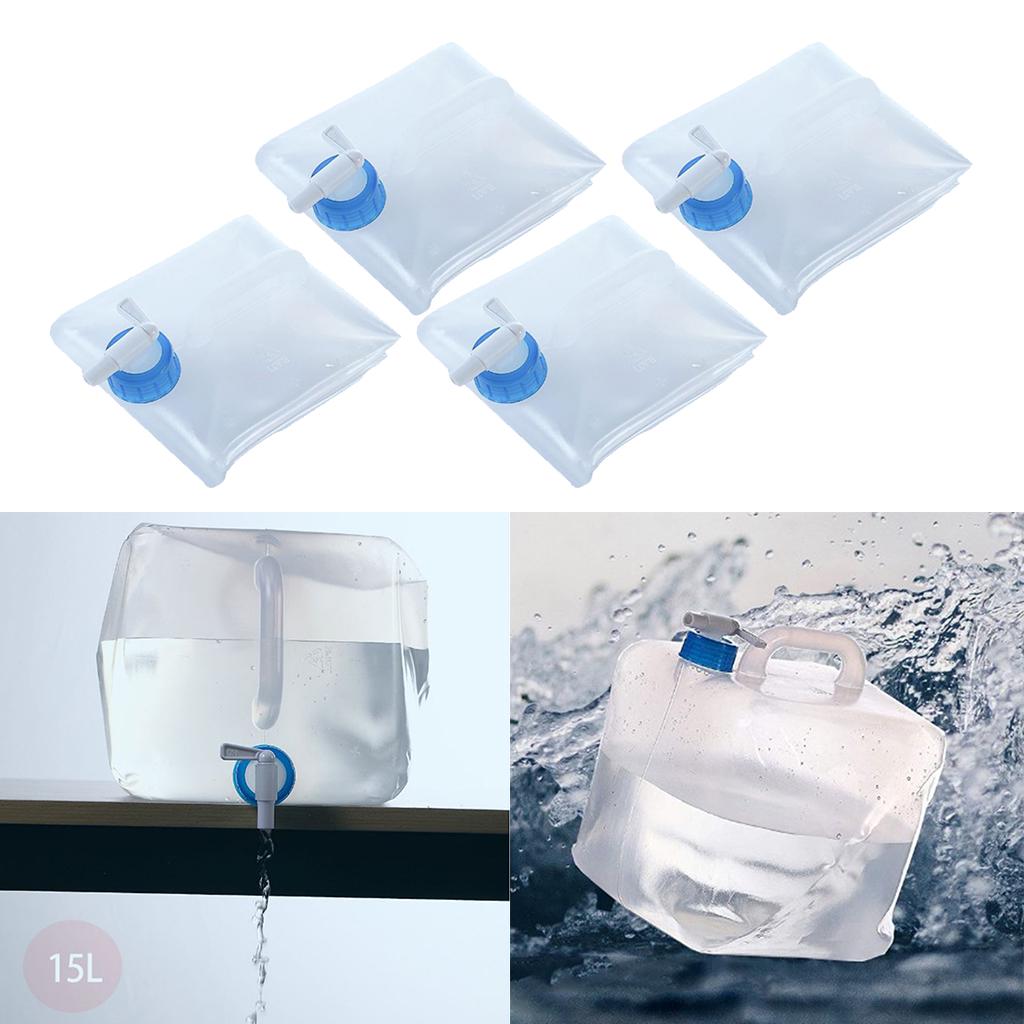 Buy 4pc 15L Folding Drinking Water Bucket Camping Hiking Container ...