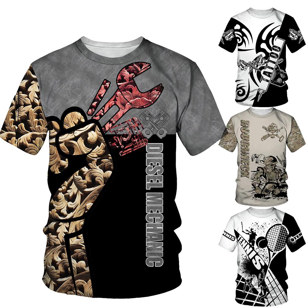 Buy Unisex 3D Pattern Printed Short Sleeve T-Shirts Casual Graphics ...