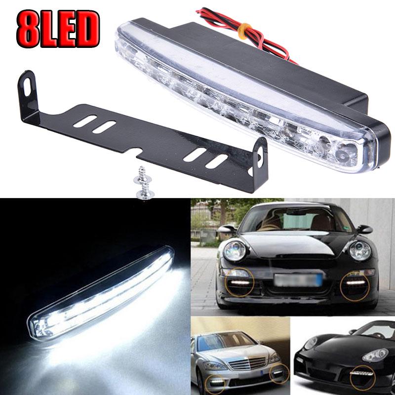 Buy 8LED DRL Car Fog Driving Daylight Daytime Running LED White Light ...