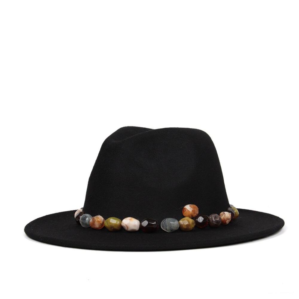 Buy 15 Stlye Women Men Handmade Punk Fedora Hat Acrylic Flower Wide ...
