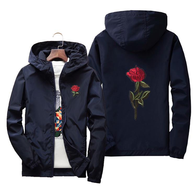 Buy Rose Jacket Windbreaker Men And Women's Jacket New Fashion White ...