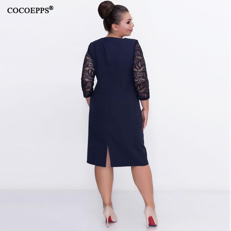 Buy Summer Autumn Plus Big Size Women Dress Lace Patchwork Bodycon ...