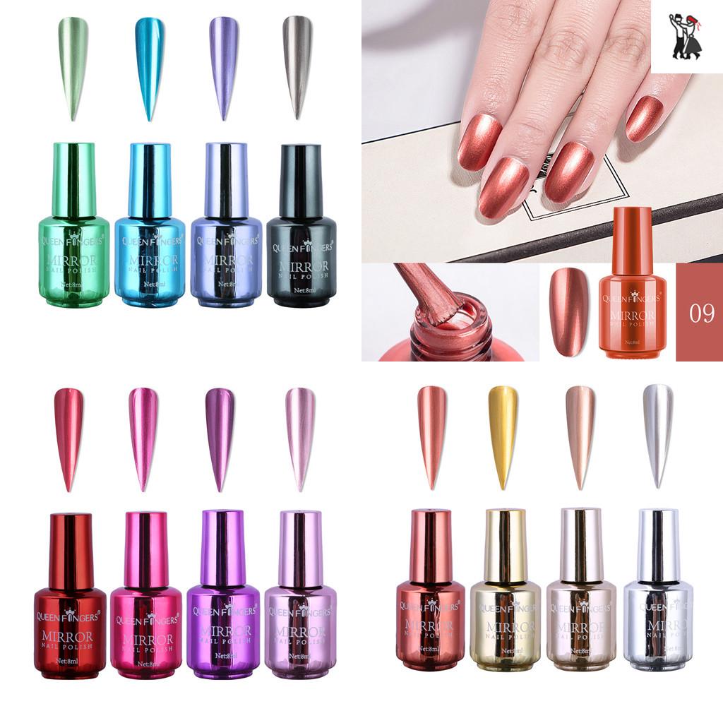4 Pcs Metallic Gel Nail Polish Set Magic Semi-Mirror Effect Lacquer-buy ...