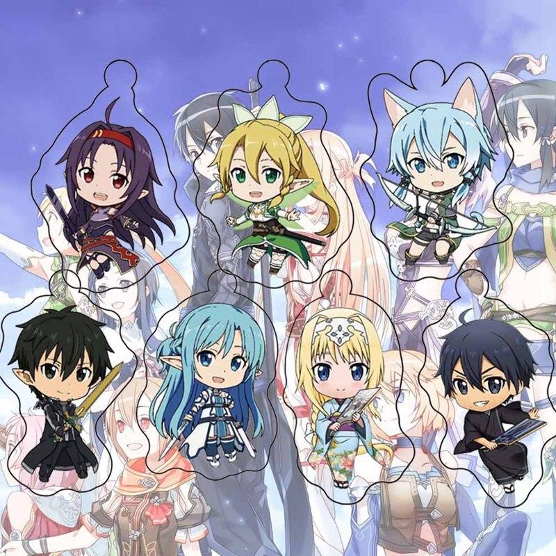 Buy Anime Sword Art Online Kirito Asuna Acrylic Keyring Keychain Key ...