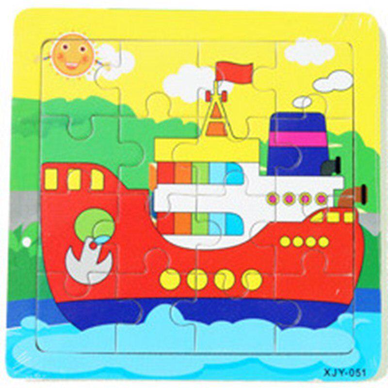 Buy Cartoon Wood Puzzle Educational DIY Toys For Children Elephant ...