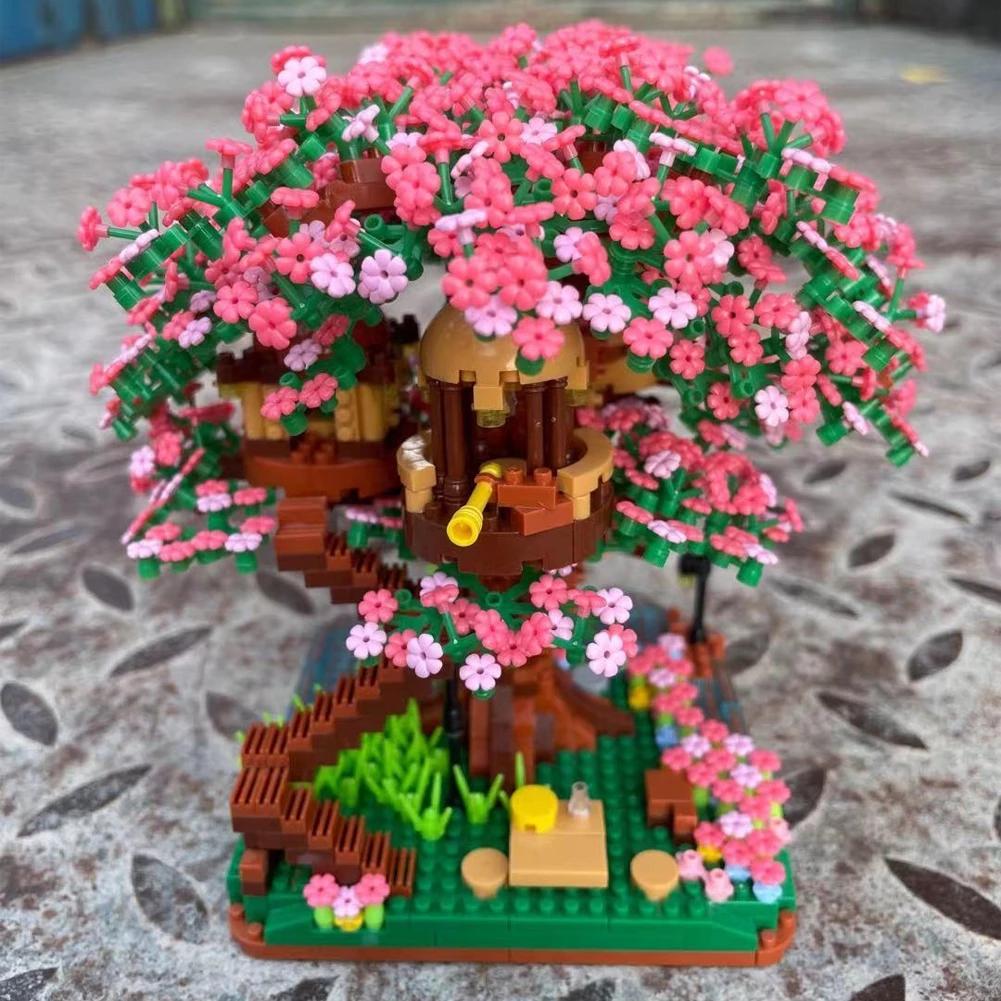 Cheap Mini Sakura Tree House Blocks Japanese Street View Cherry Blossom ...