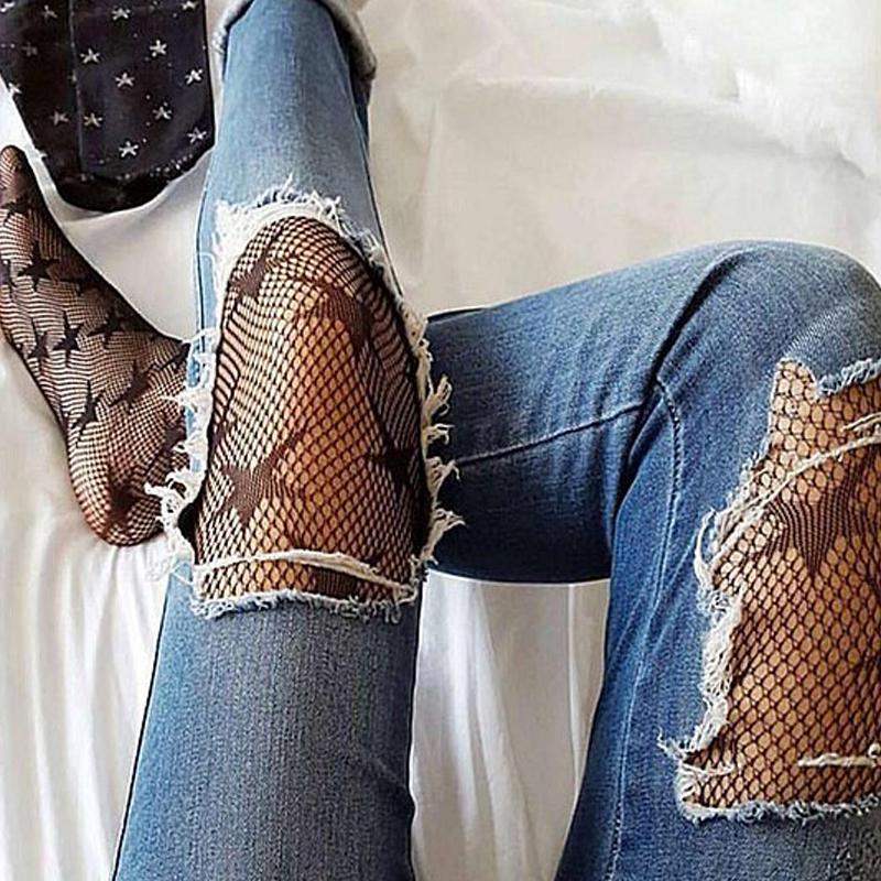 Buy Sexy Women Fishnet Pantyhose Stars Pattern Tights Tights Pentagram ...