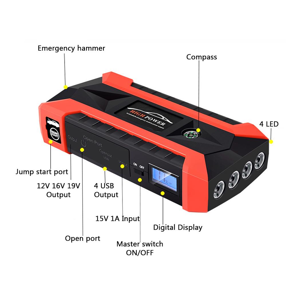 Buy 50000mAh Portable Car Jump Starter Multifunction Waterproof ...