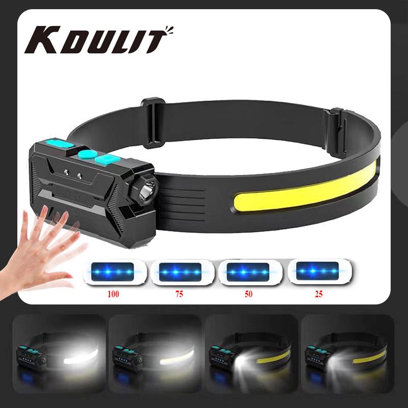 Buy Kdulit Led Inductive Headlamp Cob Dual Light Source With Flashlight ...