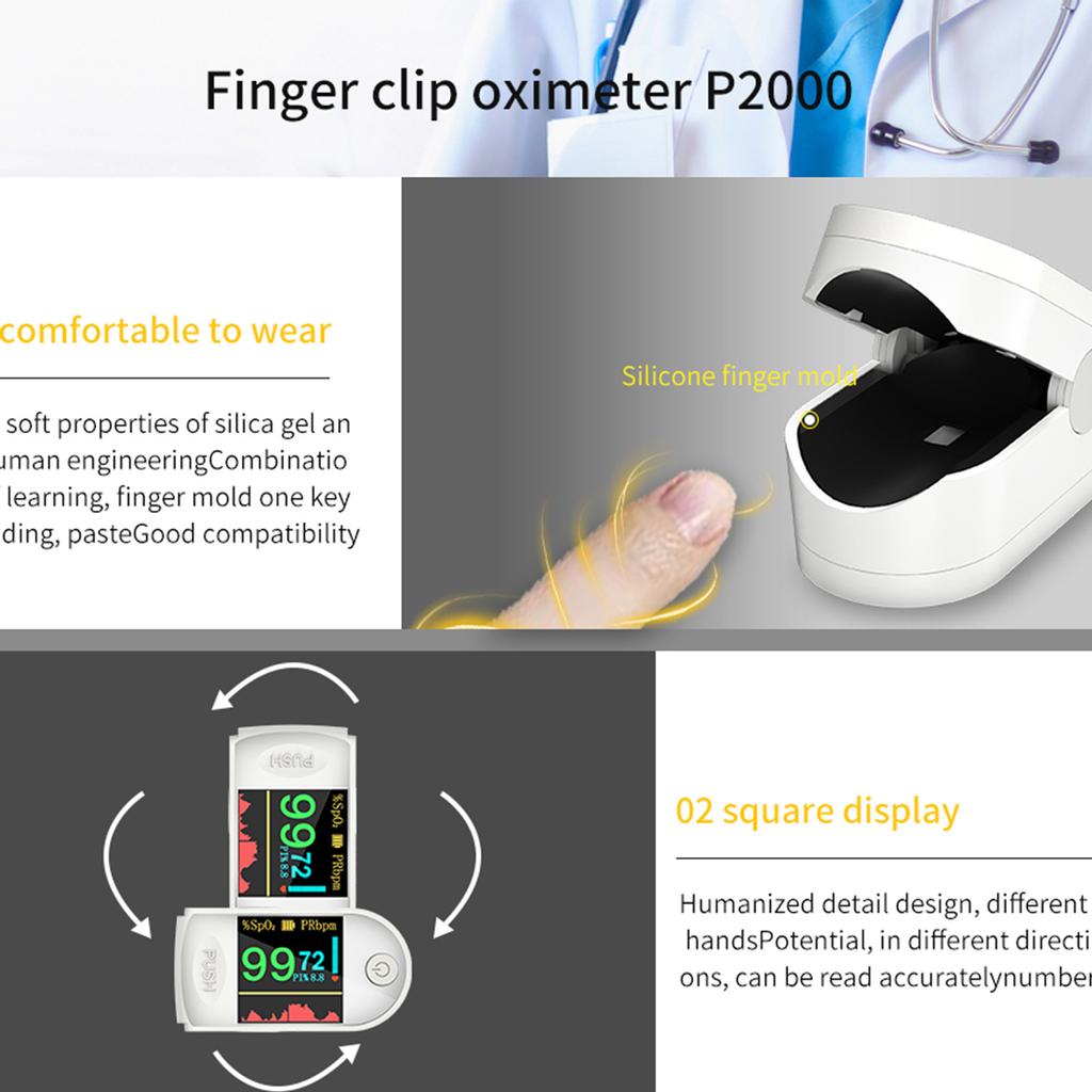 High Definition Large Screen Monitor Finger Heart Rate Finger Clip ...