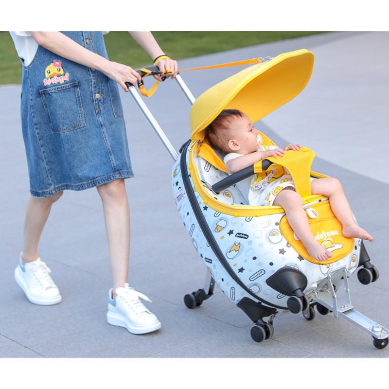 Buy Baby Cart Trolley Case Trojan Can Sit Suitcase 2 in 1 Function ...