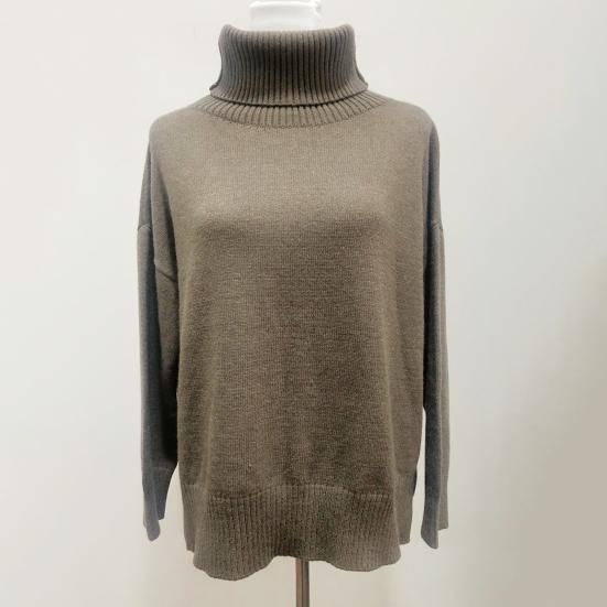 Buy Female Sweater Wear Resistant Solid Color Fine Stitching High ...