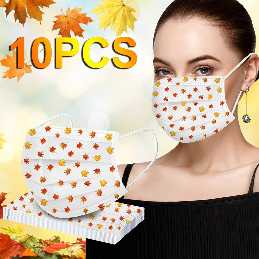 Buy Adult'S Cartoons Maple Leaf Mask Disposable Face Mask Ear Loop Mask ...