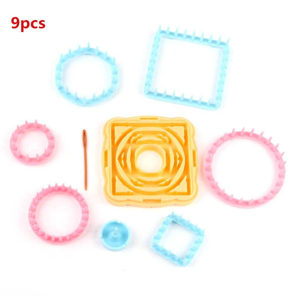 Buy 9X Plastic Wool Flower Looms Crafting Weaving Crochet Knitting ...