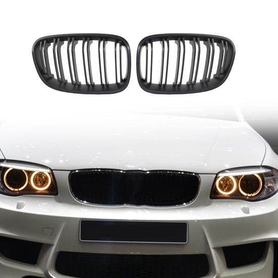 1Pair Matte Black Front Kidney Grilles 51137239022 51137239021 ...
