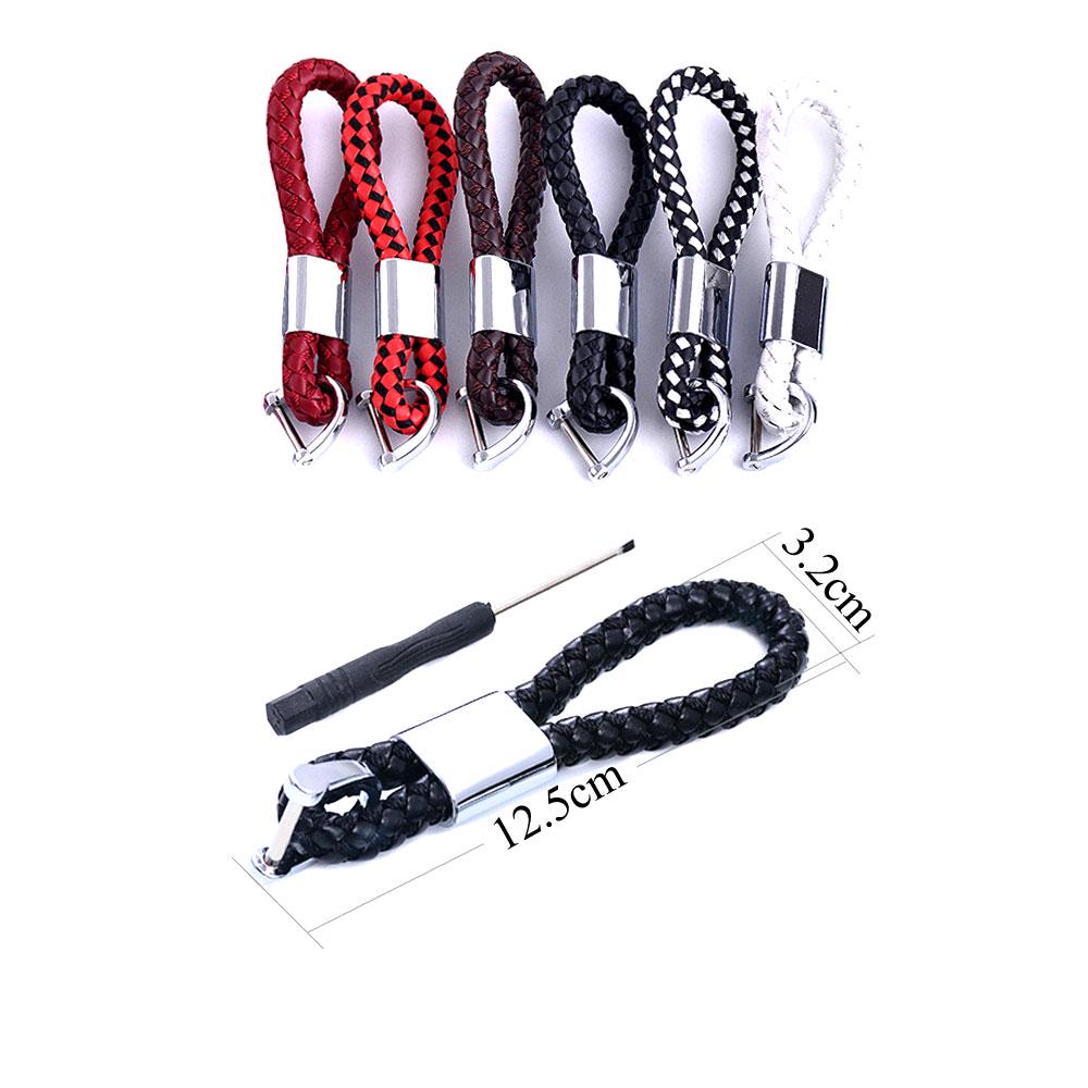 Buy 1Set Fashion Leather Key Chain Braided Car Key Strap Key Rings with ...