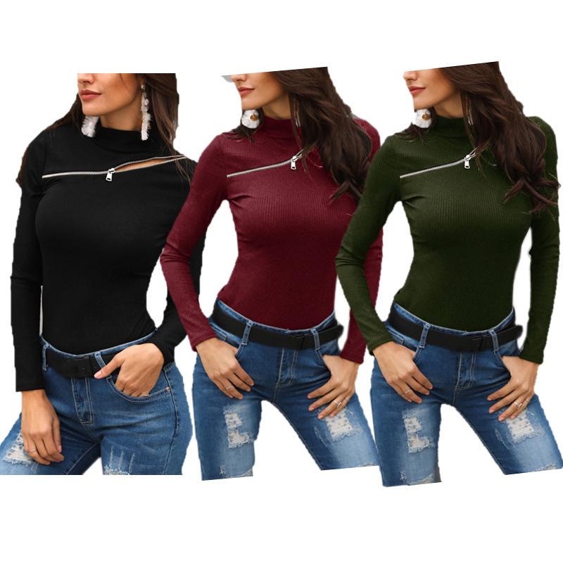 Buy Women Fashion Crocheted Sexy Zipper Top Blouse at affordable prices ...