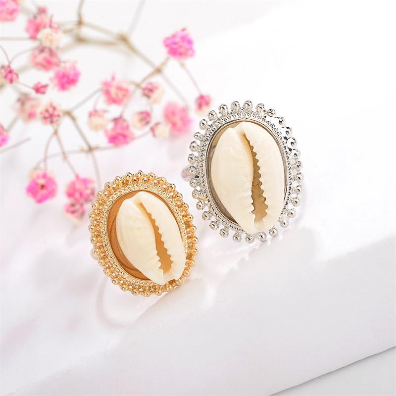 Women's Kc Inlaid Shell Open Ring Fashion Natural Shell Ring uygun fiyatlı satın alın - fiyat ...