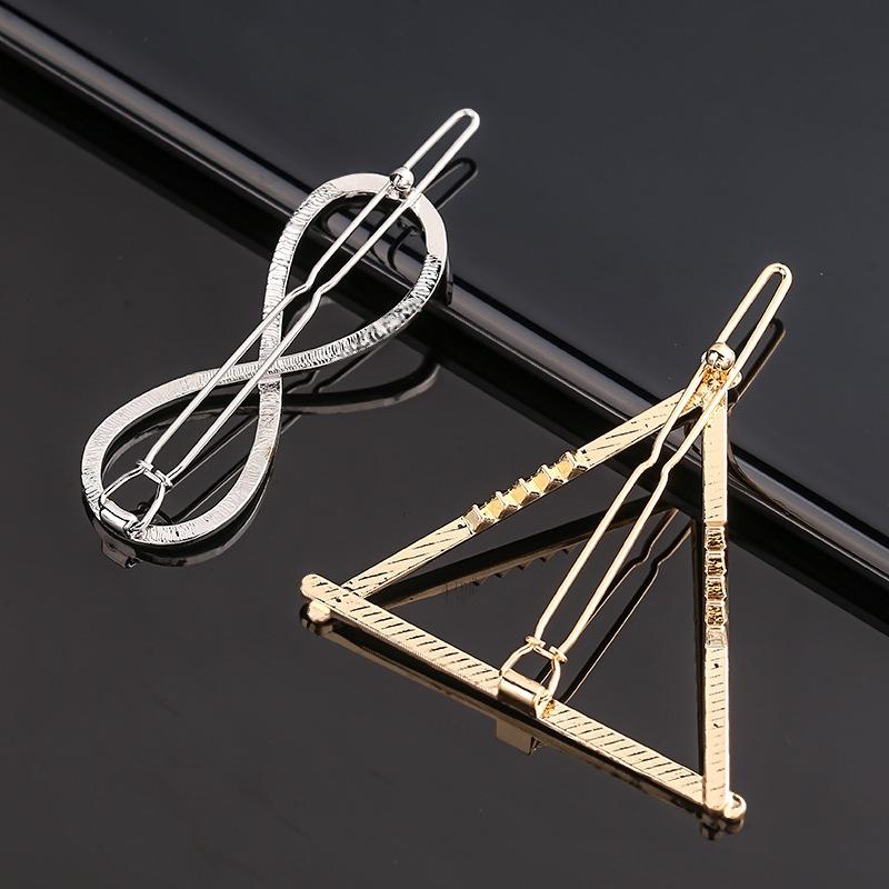 Buy Fashion Metal Love Heart Hair Clip Elegant Star Round Barrette for ...