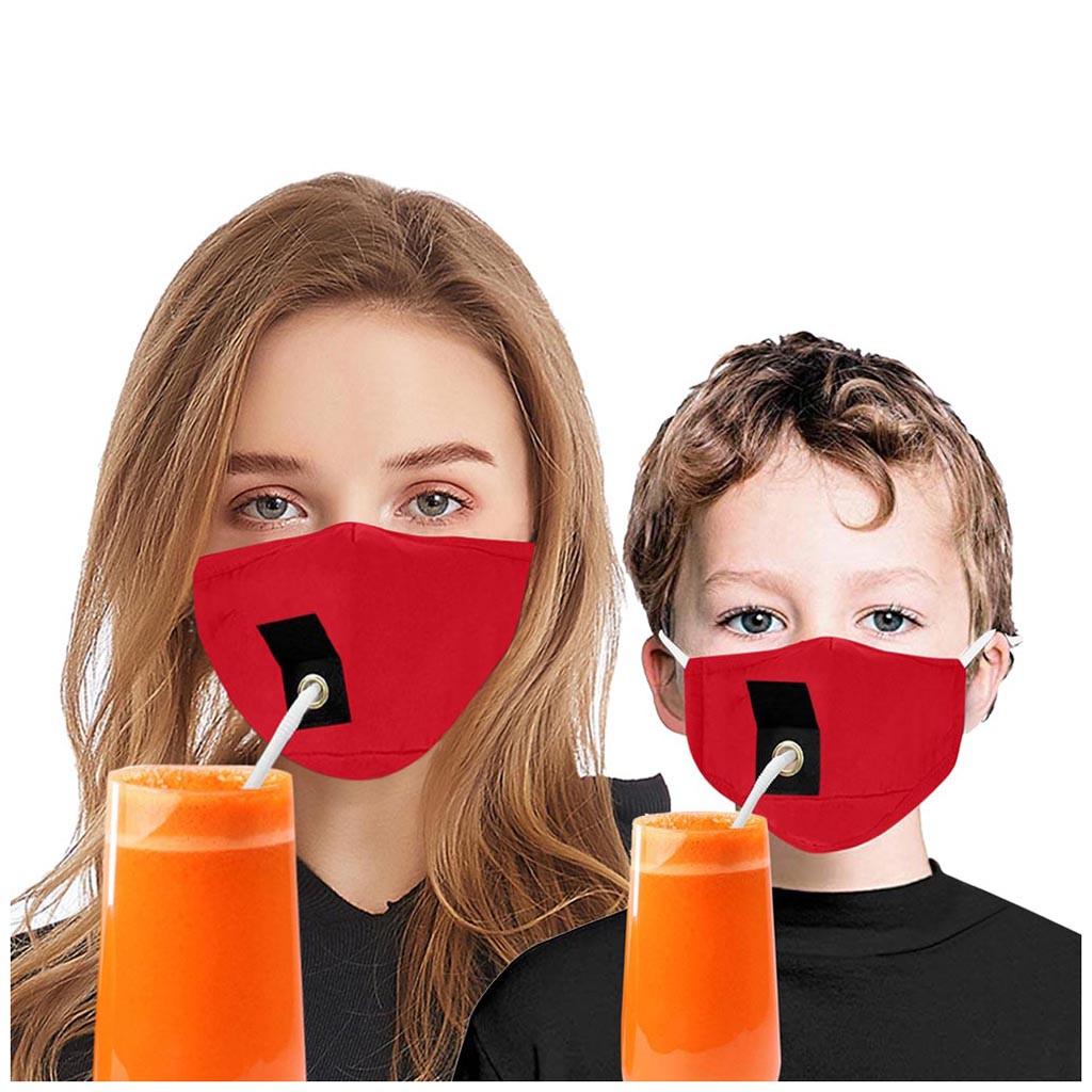 Buy [TL] Adult Kids Protect Face Mask Drinking Mask with Hole for Straw ...