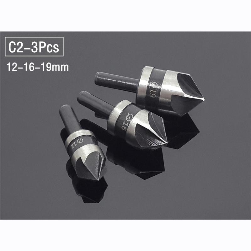 Cheap HSS Titanium Countersink Deburring Chamfering Drill Bit Set 1/4 ...