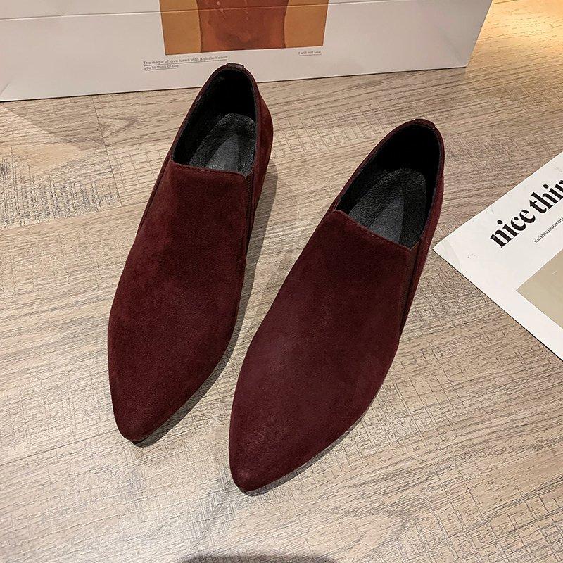 Cheap Women's Pumps Block Heels Pointed Toe Solid Flock Spring Autumn ...