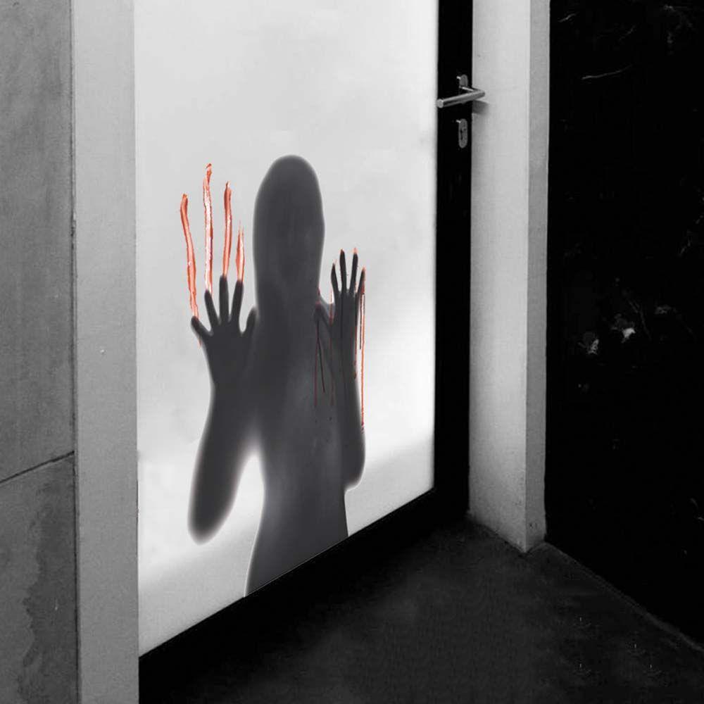 Cheap Bloody Handprint Female Ghost Window Clings Horror Sticker ...